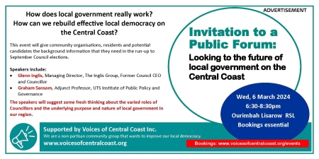 Public Forum: Looking to the future of local government on the Central ...